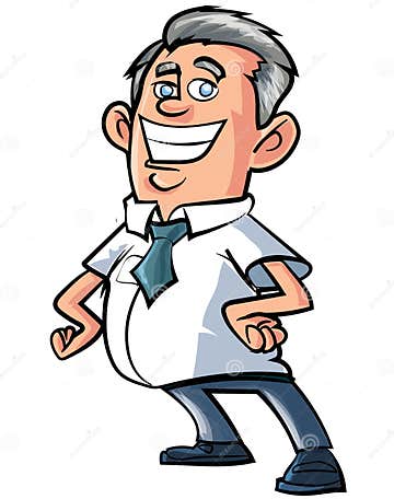 Cartoon Eager Office Worker Stock Illustration - Illustration of worker ...