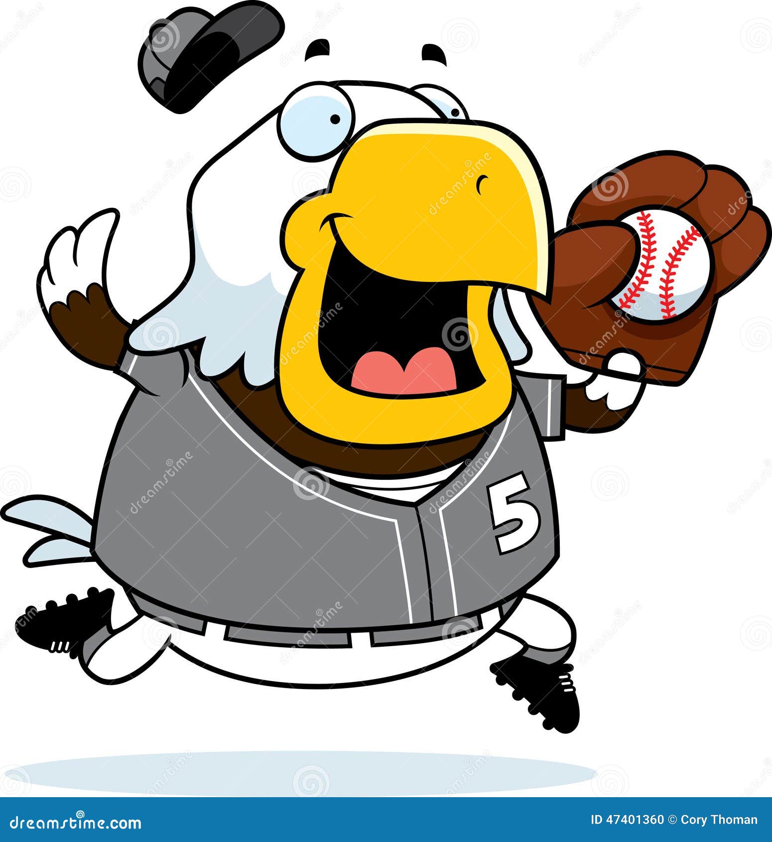 Cartoon Eagle Baseball stock vector. Illustration of mitt - 47401360