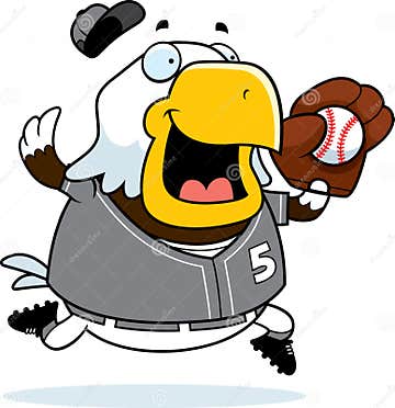Cartoon Eagle Baseball stock vector. Illustration of mitt - 47401360