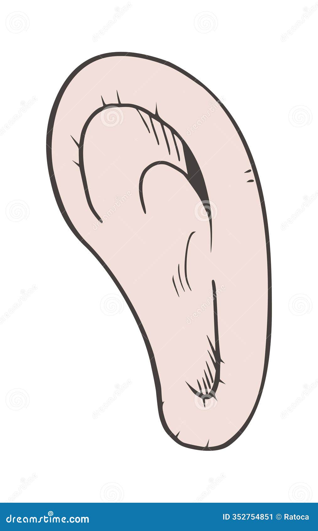 Cartoon ear draw stock vector. Illustration of listen - 352754851