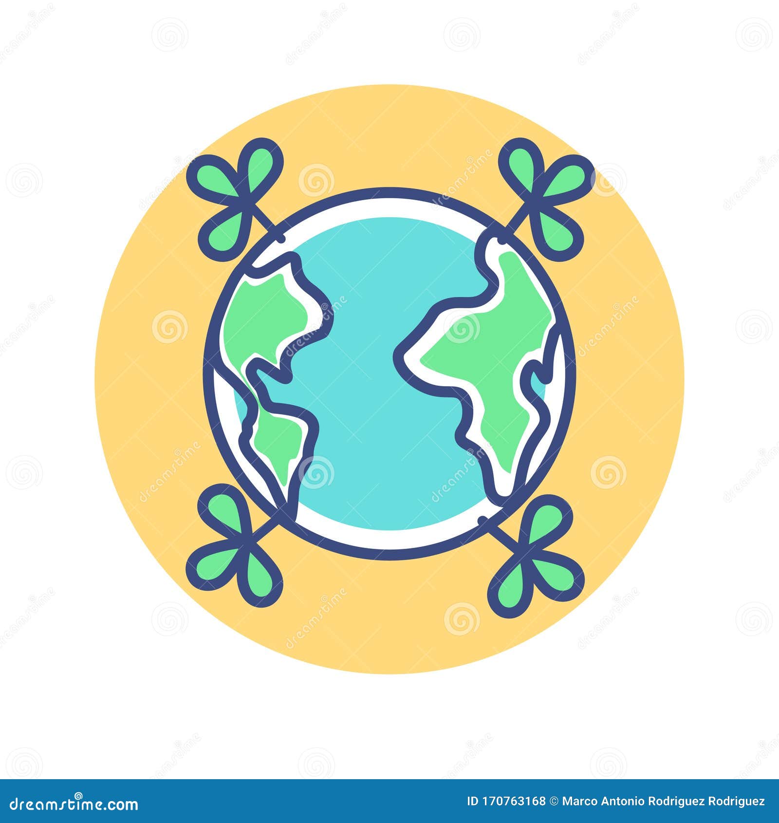 Cartoon Earth Icon Emoji Illustration Isolated Stock Illustration ...