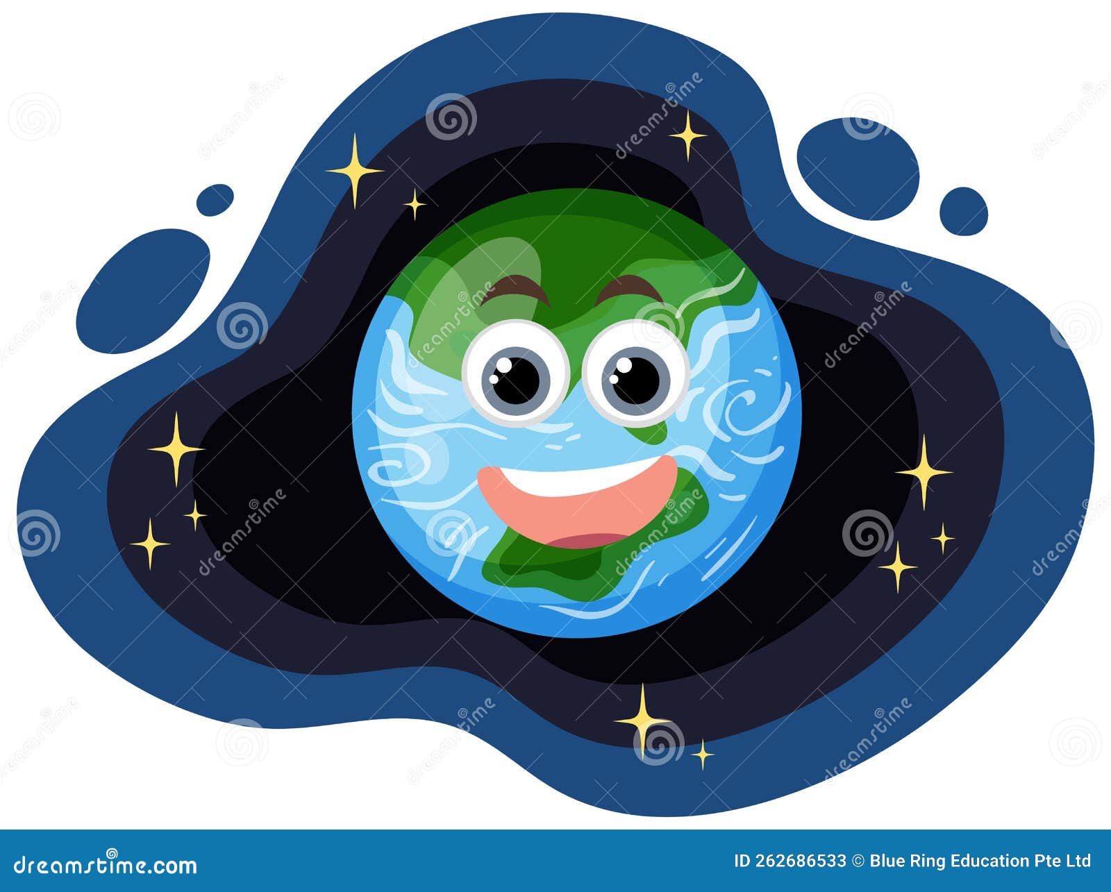 Cartoon Earth Planet with Facial Expression Stock Vector - Illustration ...