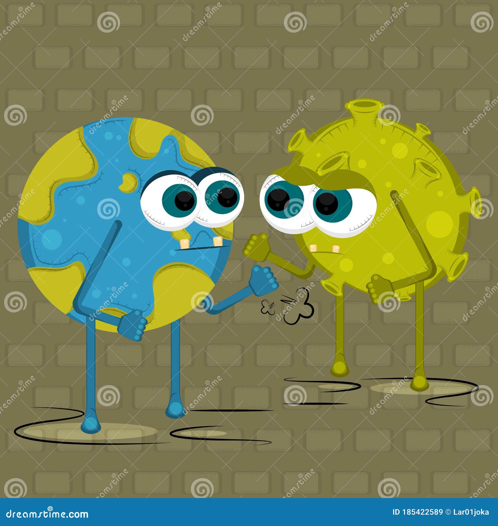 Cartoon of Earth Planet Fighting Virus Stock Vector - Illustration of ...