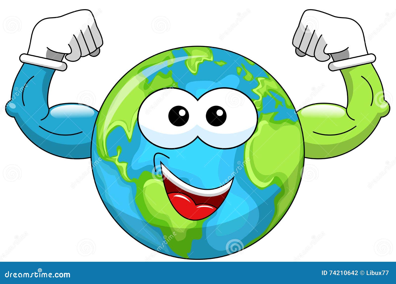 Cartoon Earth Showing Biceps Vector Illustration | CartoonDealer.com ...