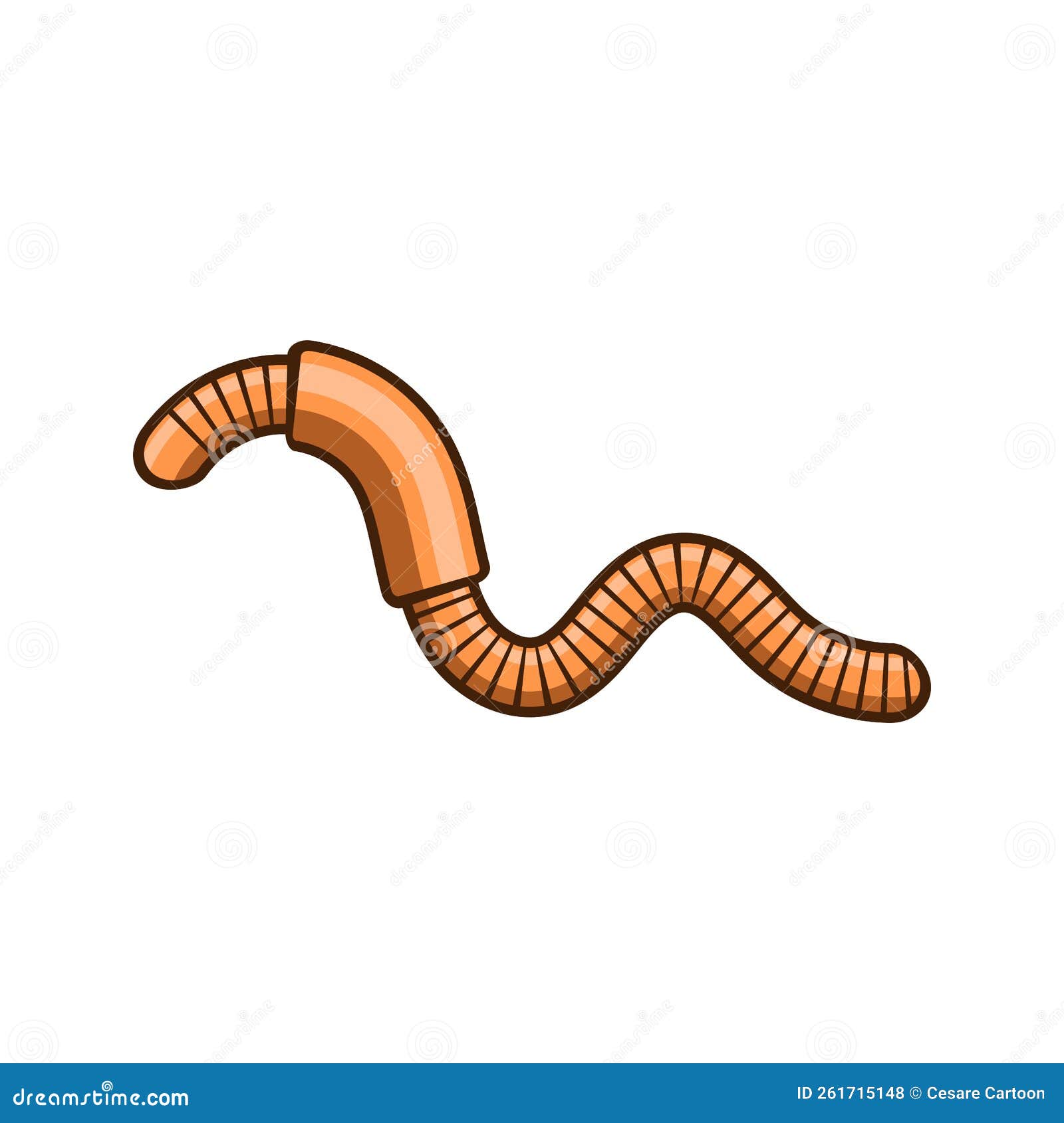 Cartoon earthworm stock vector. Illustration of simple - 261715148