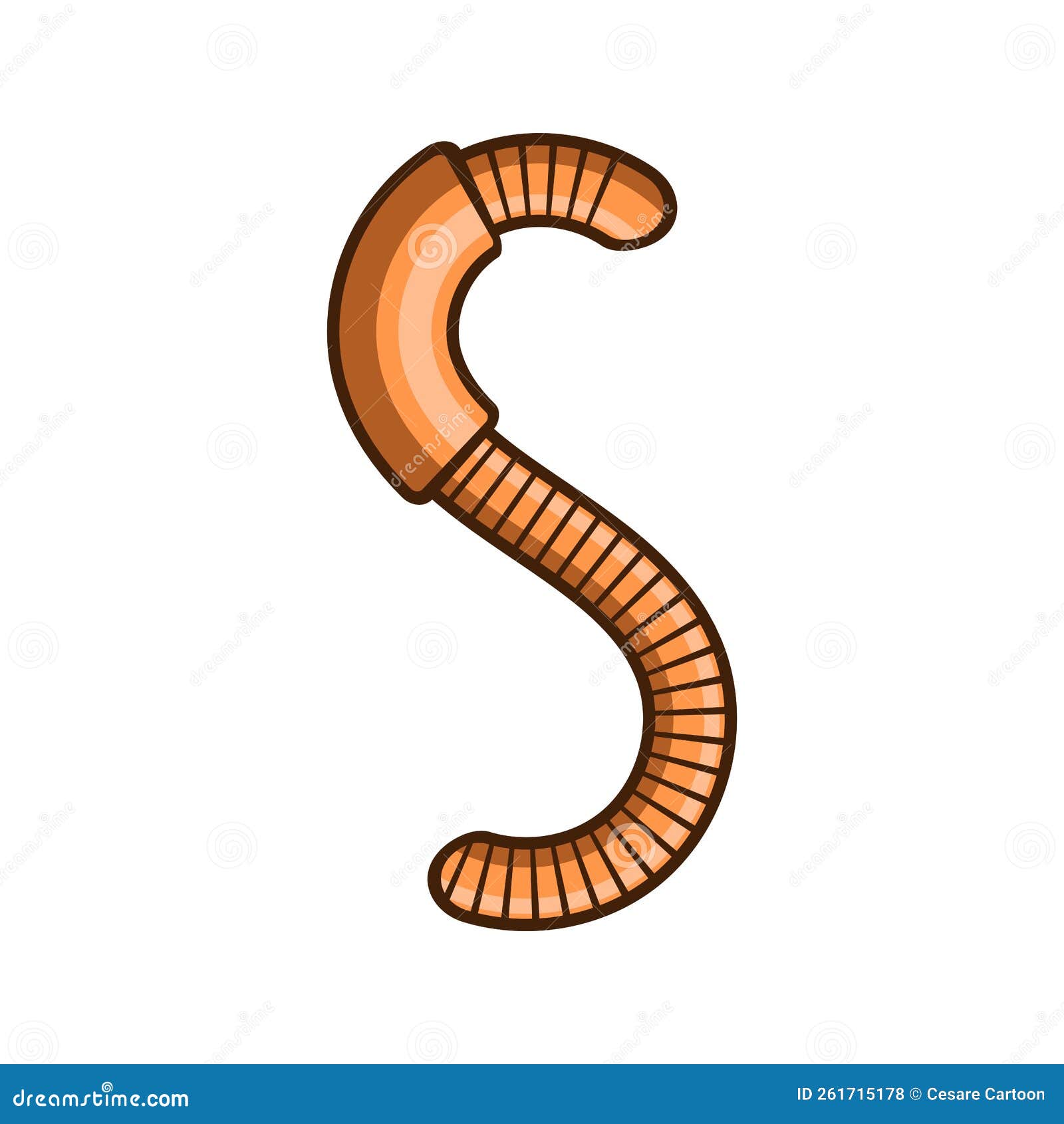 Cartoon earthworm stock vector. Illustration of animal - 261715178
