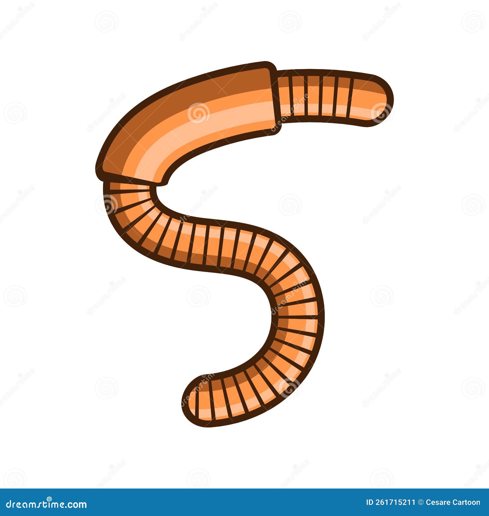 Cartoon earthworm stock vector. Illustration of vector - 261715211
