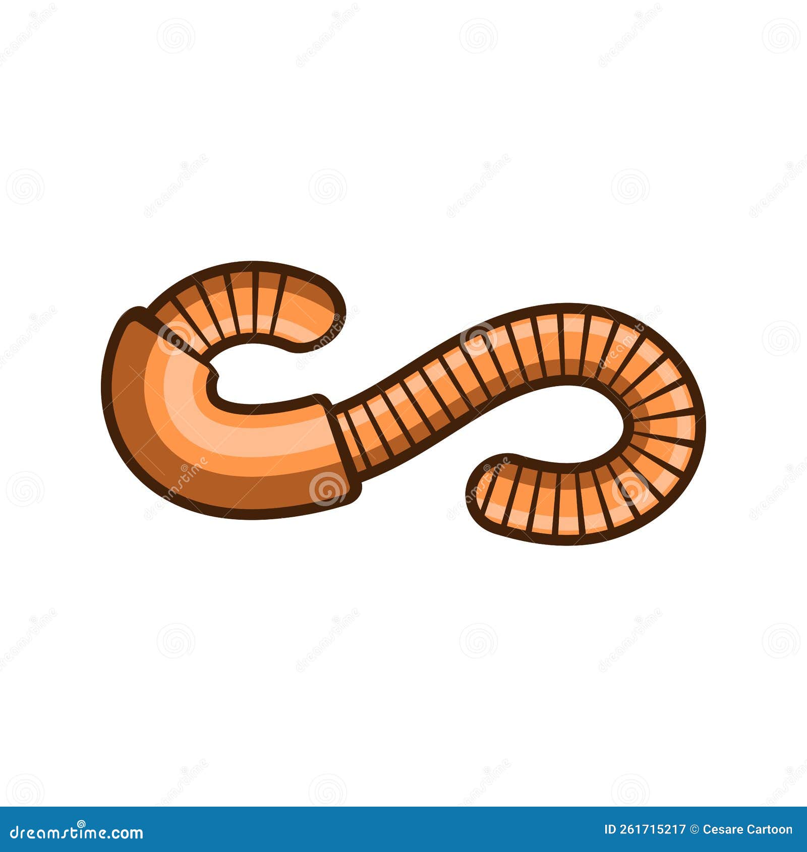 Cartoon earthworm stock vector. Illustration of earthworm - 261715217