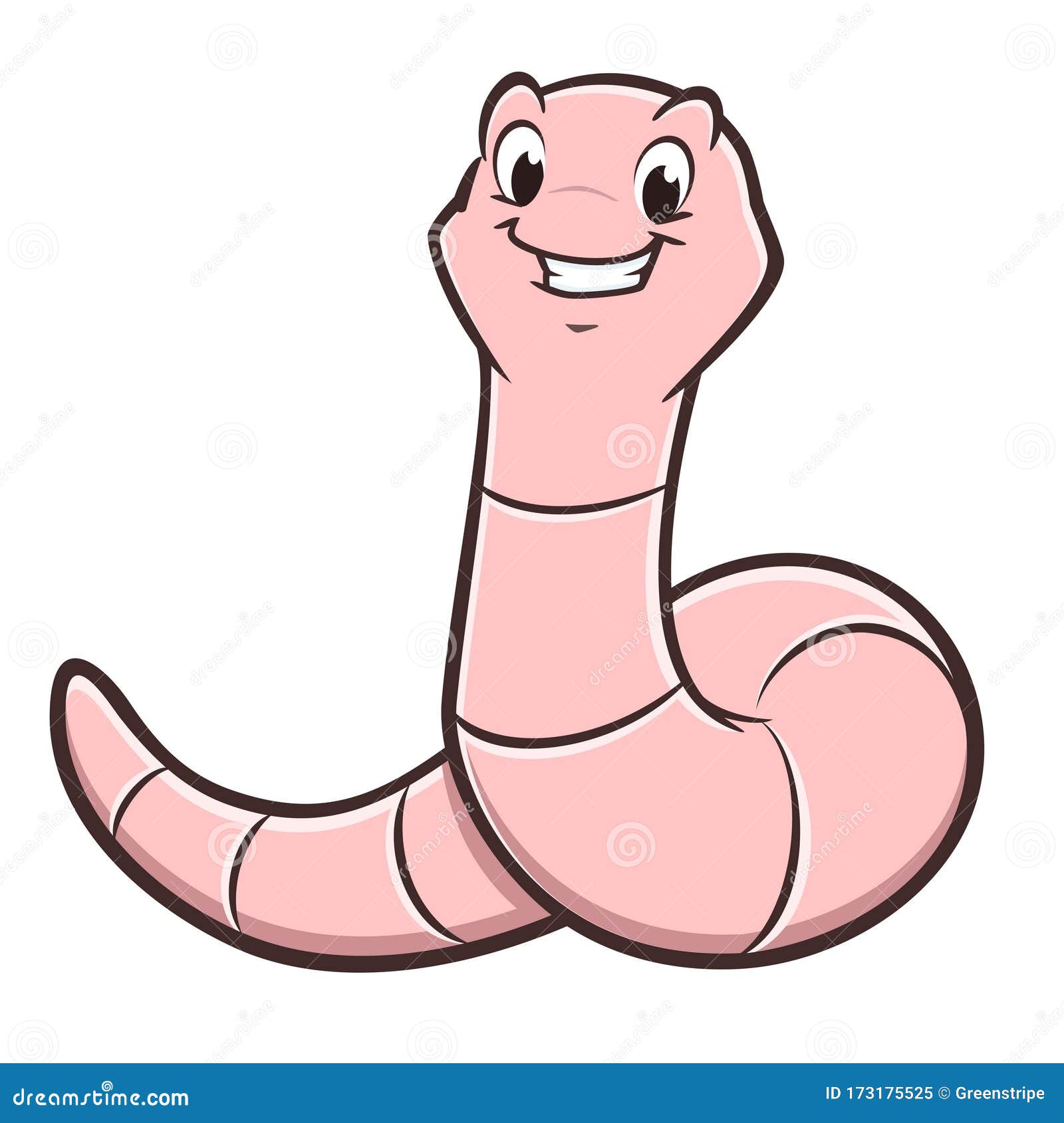 Cartoon Red Earthworm Vector Illustration | CartoonDealer.com #98574118
