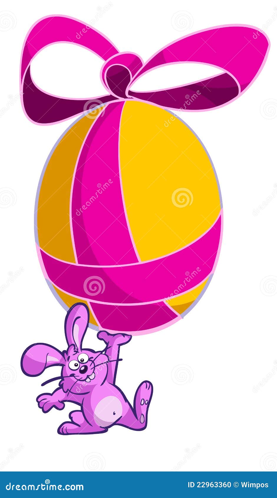 Cartoon Easter Bunny with Big Egg Stock Illustration - Illustration of ...