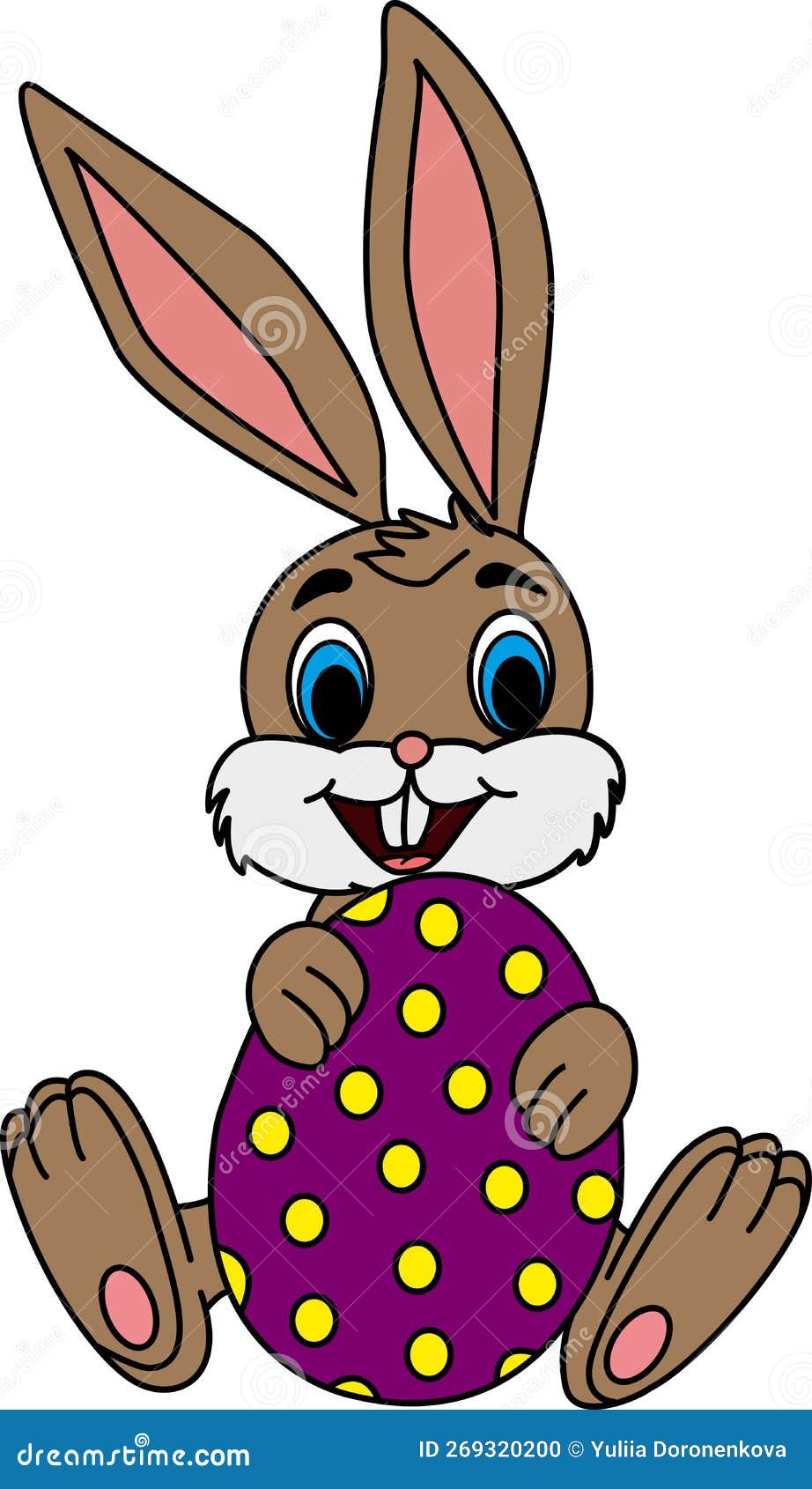 Cartoon Easter Bunny with an Egg. Stock Vector - Illustration of ...