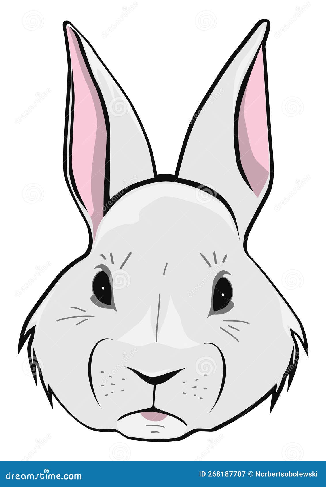 Cartoon Easter Bunny Face.Vector. Stock Vector - Illustration of vector ...