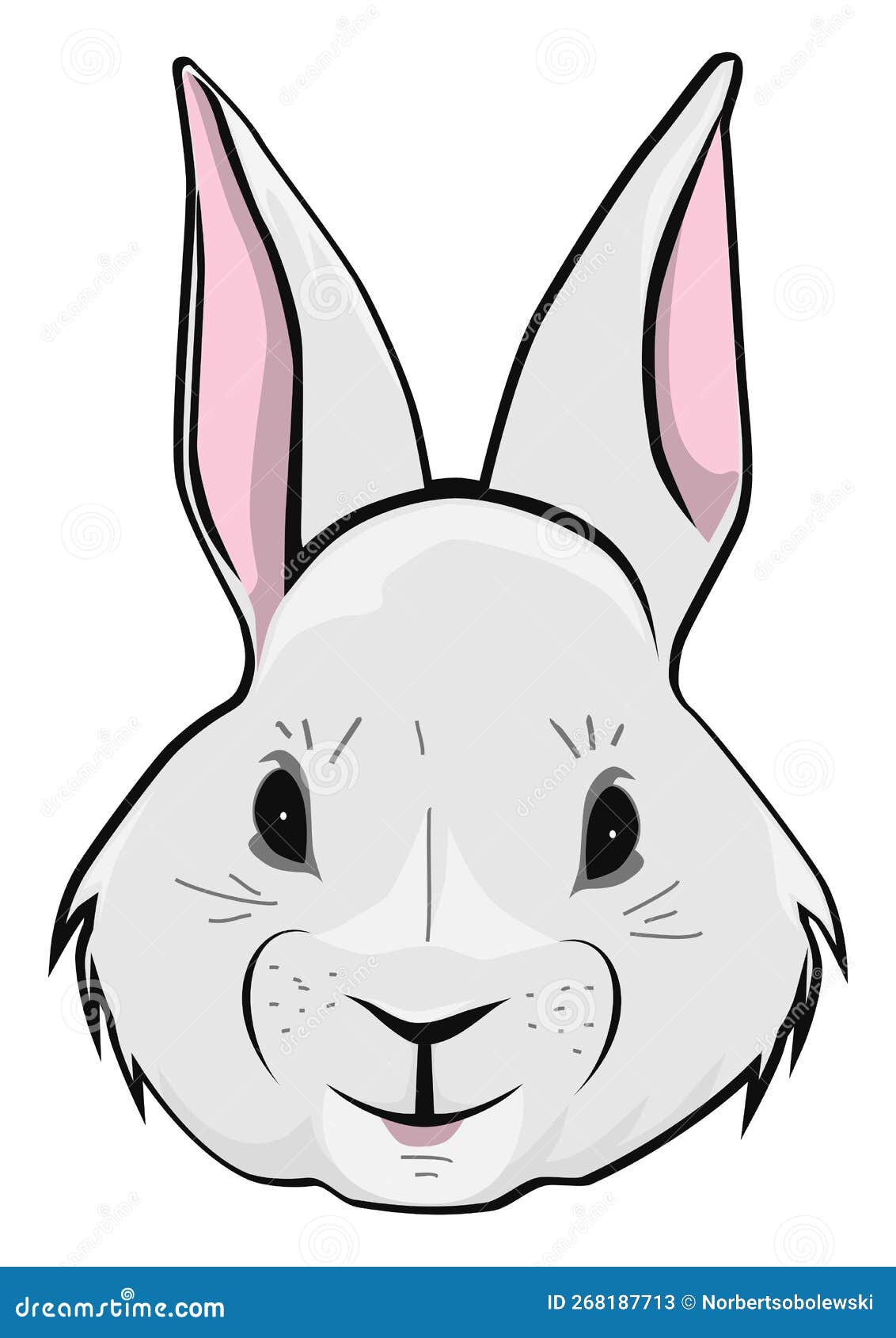 Cartoon Easter Bunny Face.Vector. Stock Vector - Illustration of hare ...