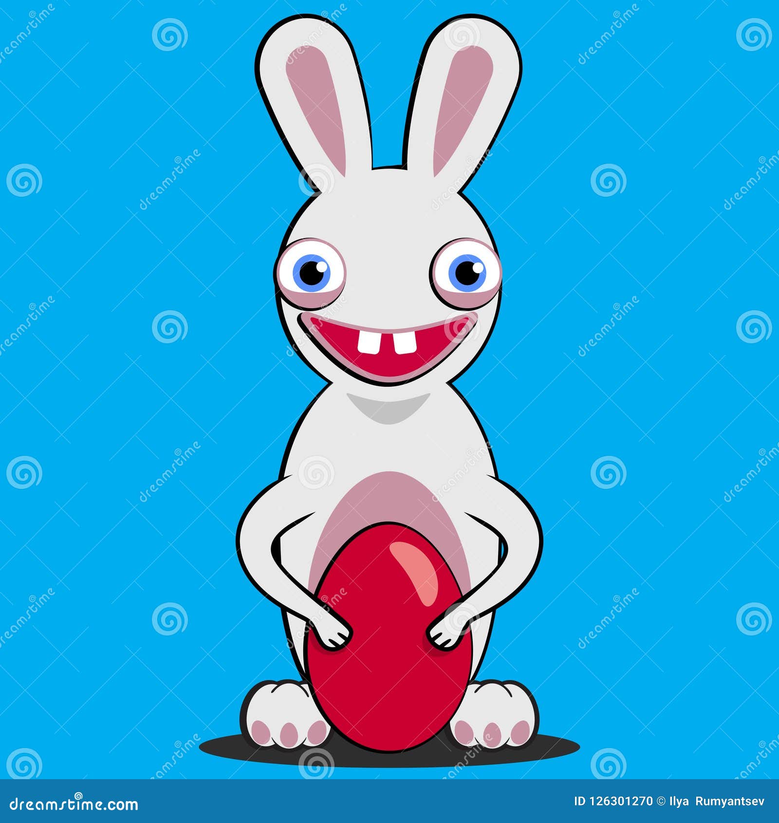 Cartoon Easter Bunny, Funny Caricature Stock Vector - Illustration of ...
