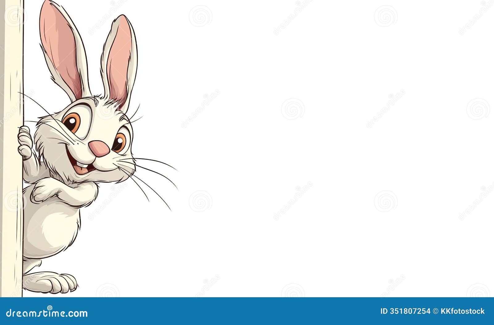 Cartoon Easter Bunny Peeking Around a Corner. Generative AI Stock ...