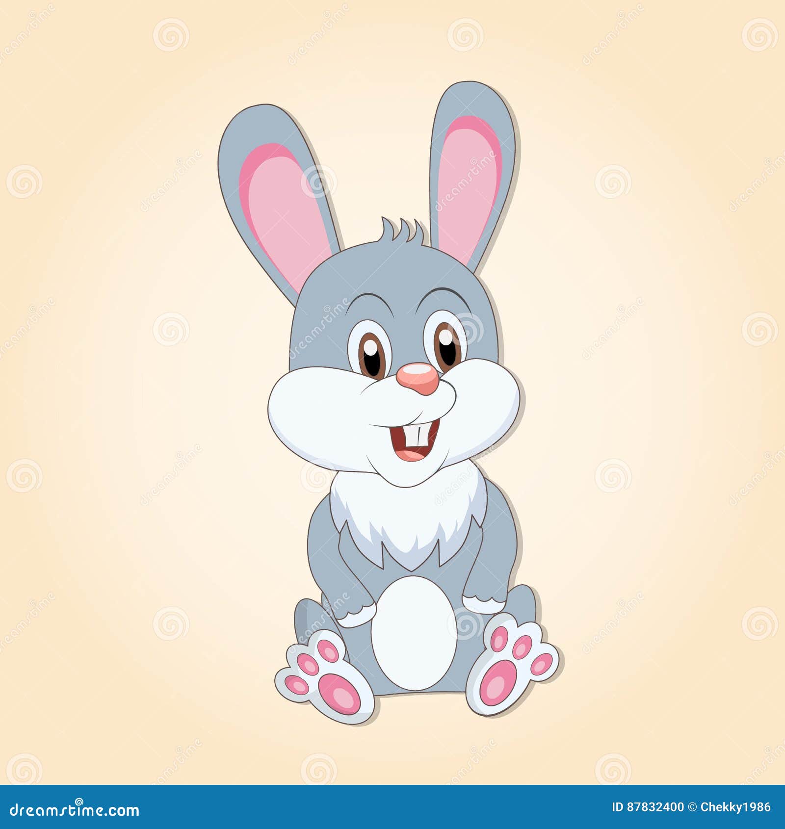 Cartoon Easter Bunny Rabbit Stock Vector - Illustration of adorable ...