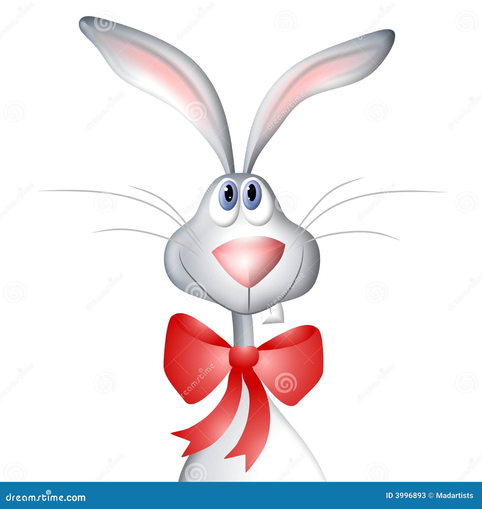 Cartoon Easter Bunny Rabbit Wearing Bow Stock Illustration ...