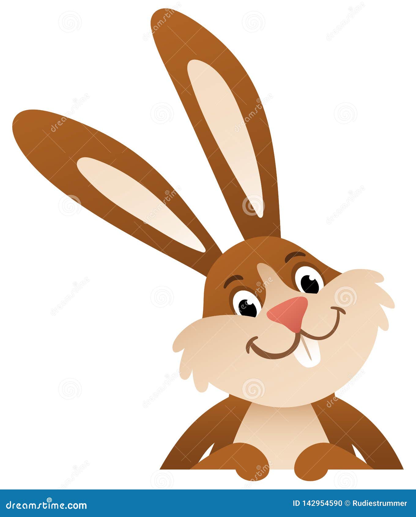 Cartoon Easter Bunny Standing Behind Blank Board Smiling Stock Vector ...
