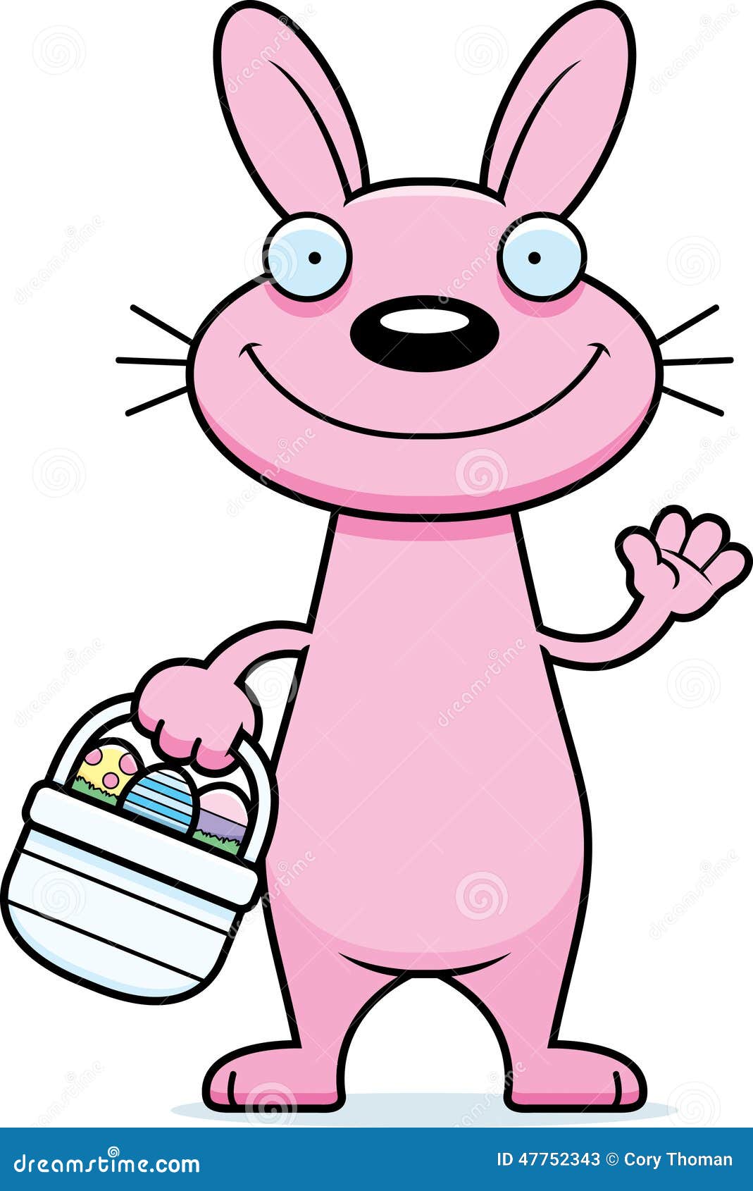 Cartoon Easter Bunny Waving Stock Vector - Illustration of animal ...
