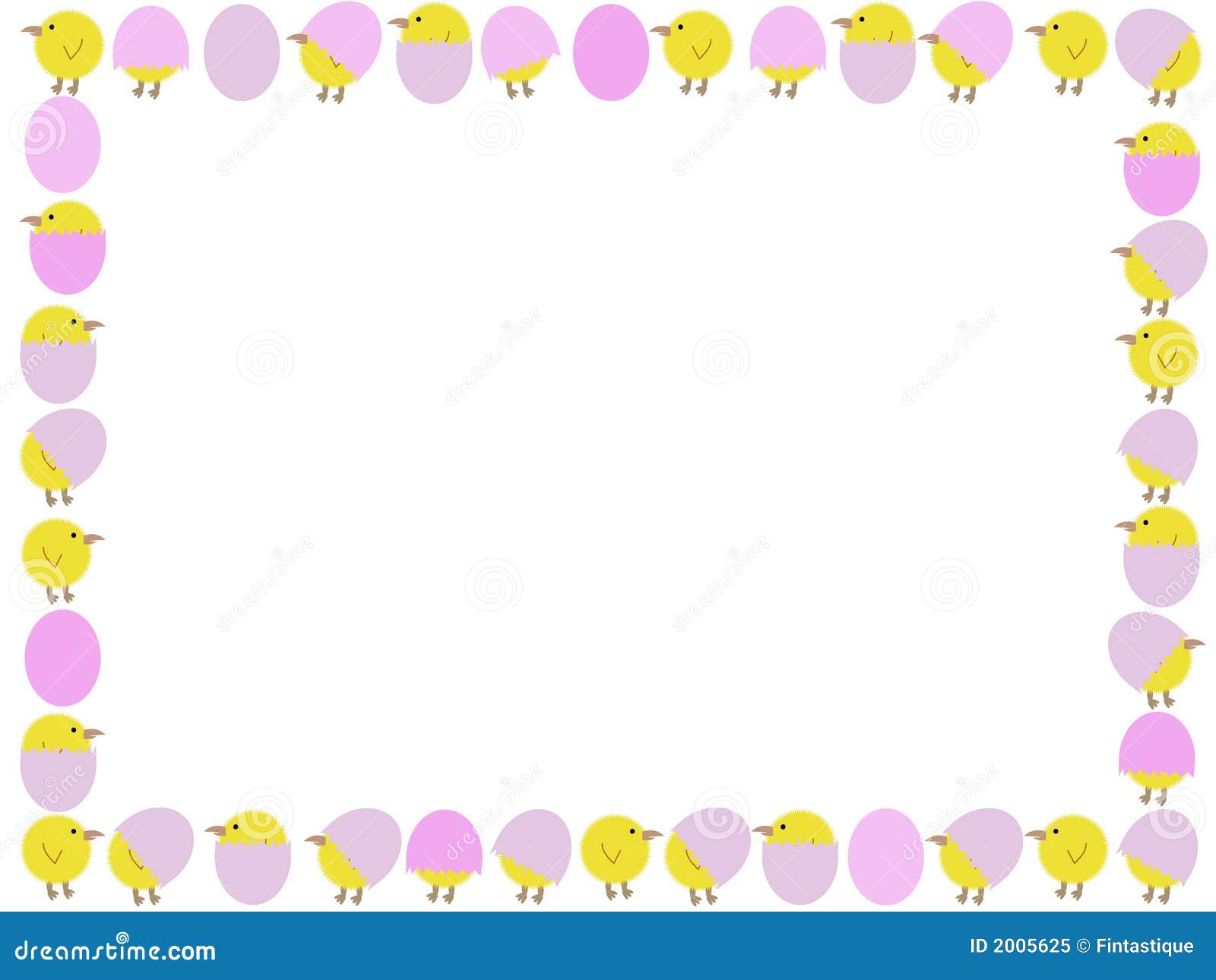 Easter Eggs Cartoon Border