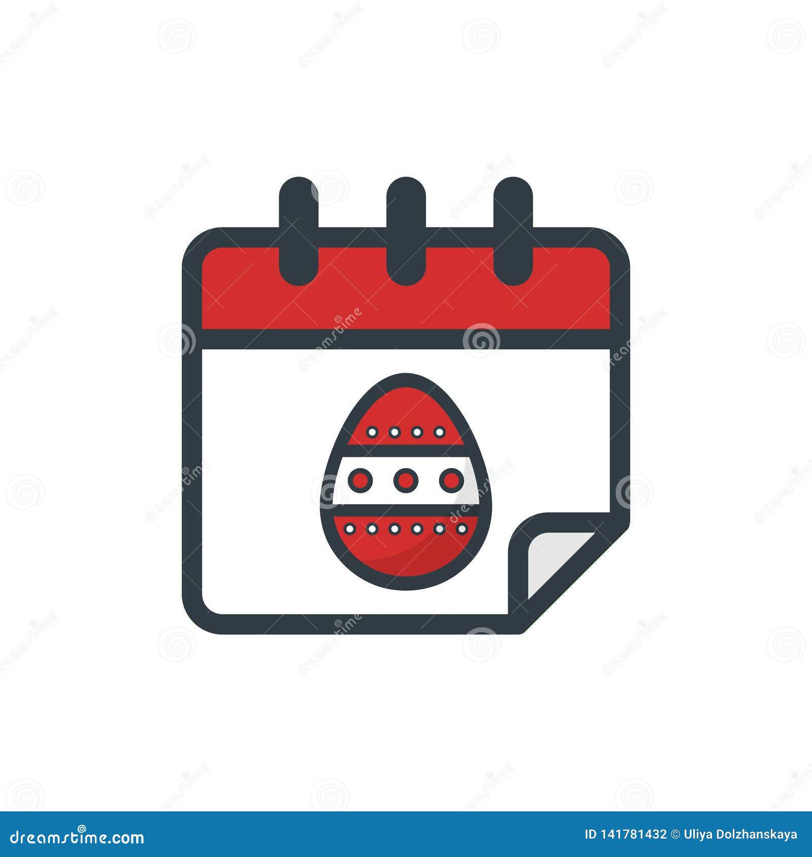 Cartoon Easter Egg Calendar Vector Stock Vector - Illustration of gift ...