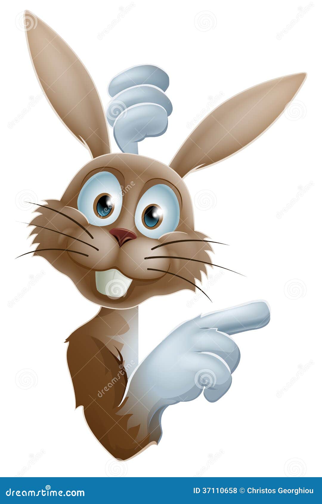 Cartoon Easter Rabbit Pointing Stock Vector - Illustration of funny ...
