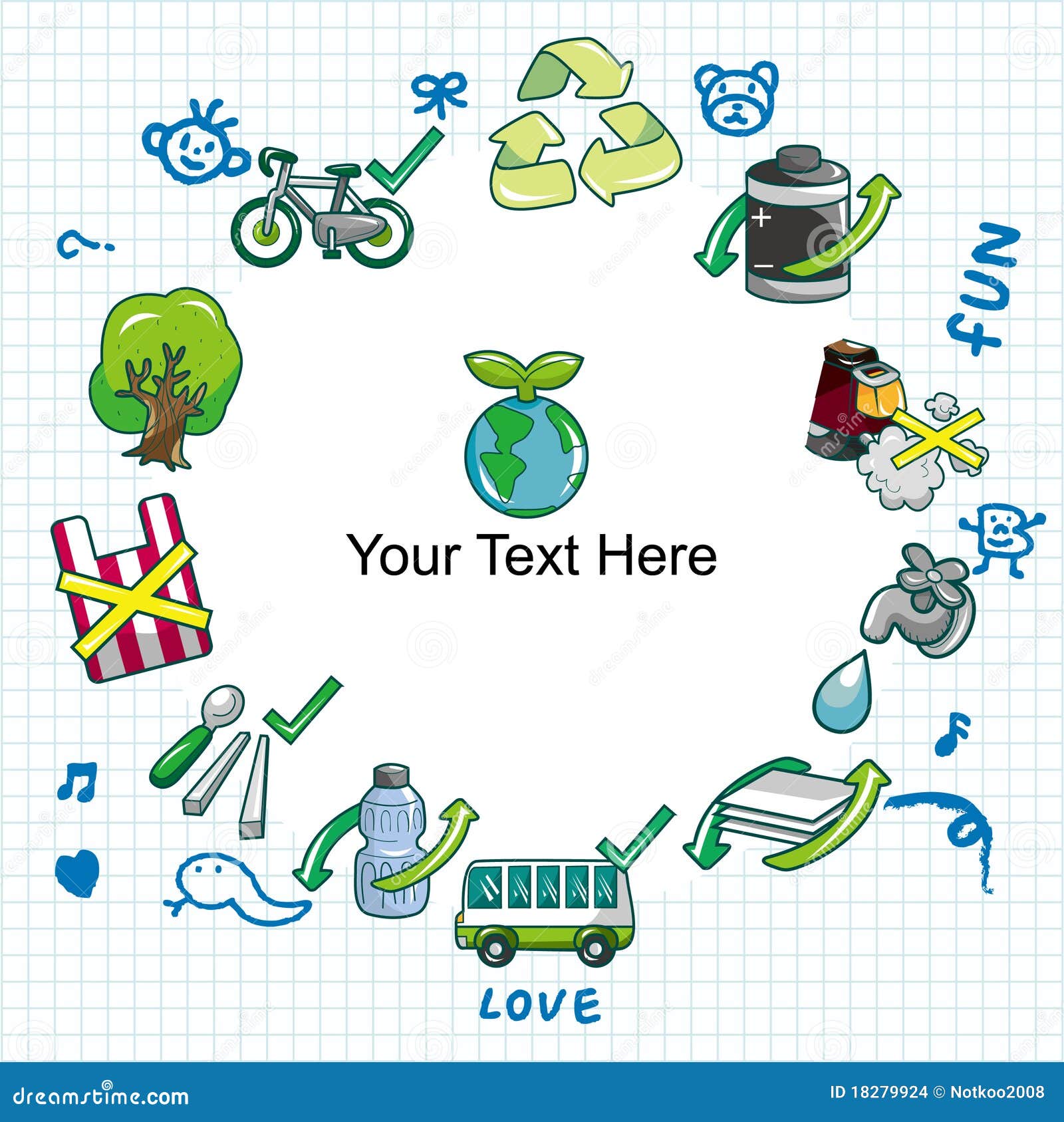 Cartoon eco card stock vector. Illustration of earth - 18279924