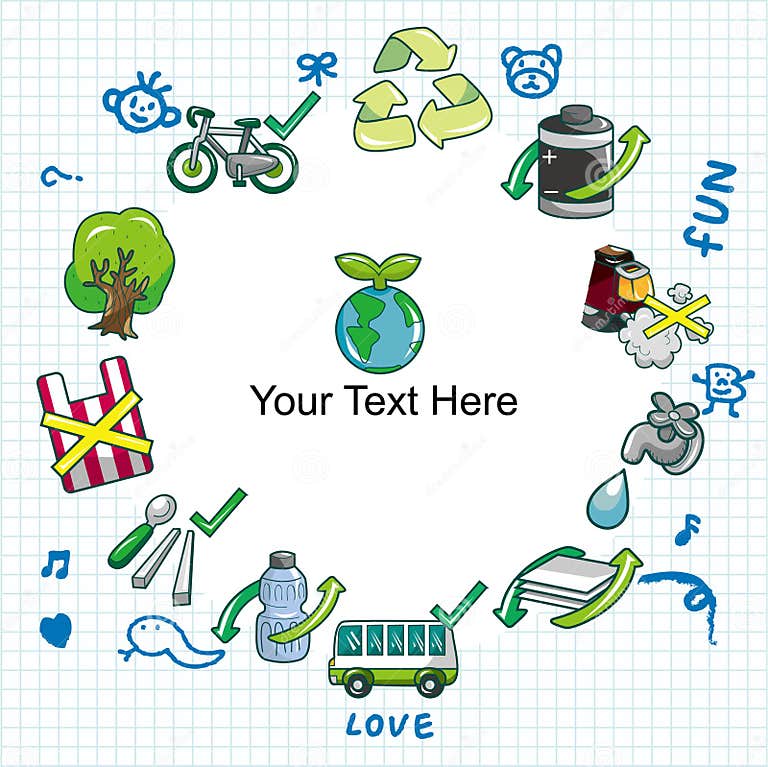 Cartoon eco card stock vector. Illustration of earth - 18279924