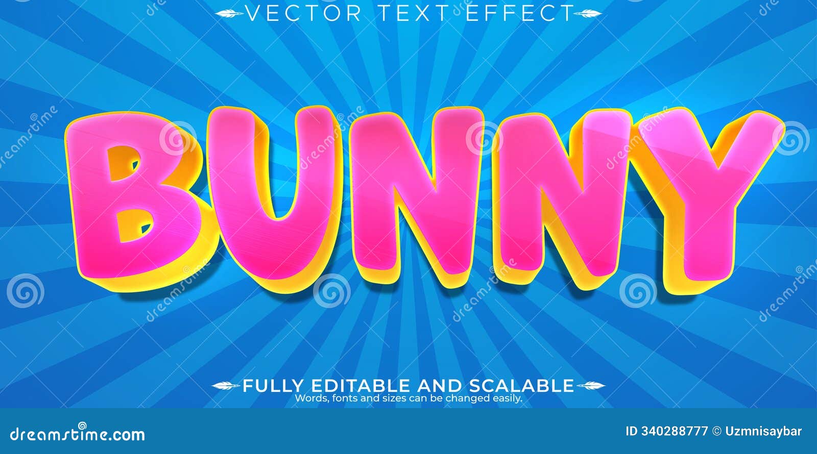Cartoon Editable Text Effect, Editable Bunny and Rabbit Text Style ...