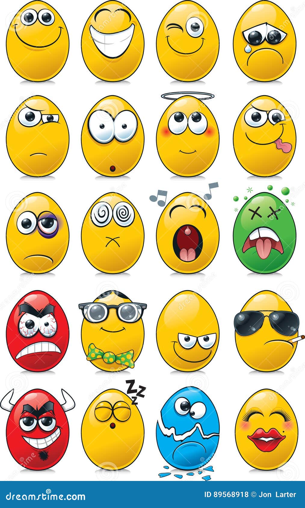 Cartoon Egg Emoticons stock vector. Illustration of angelic - 89568918