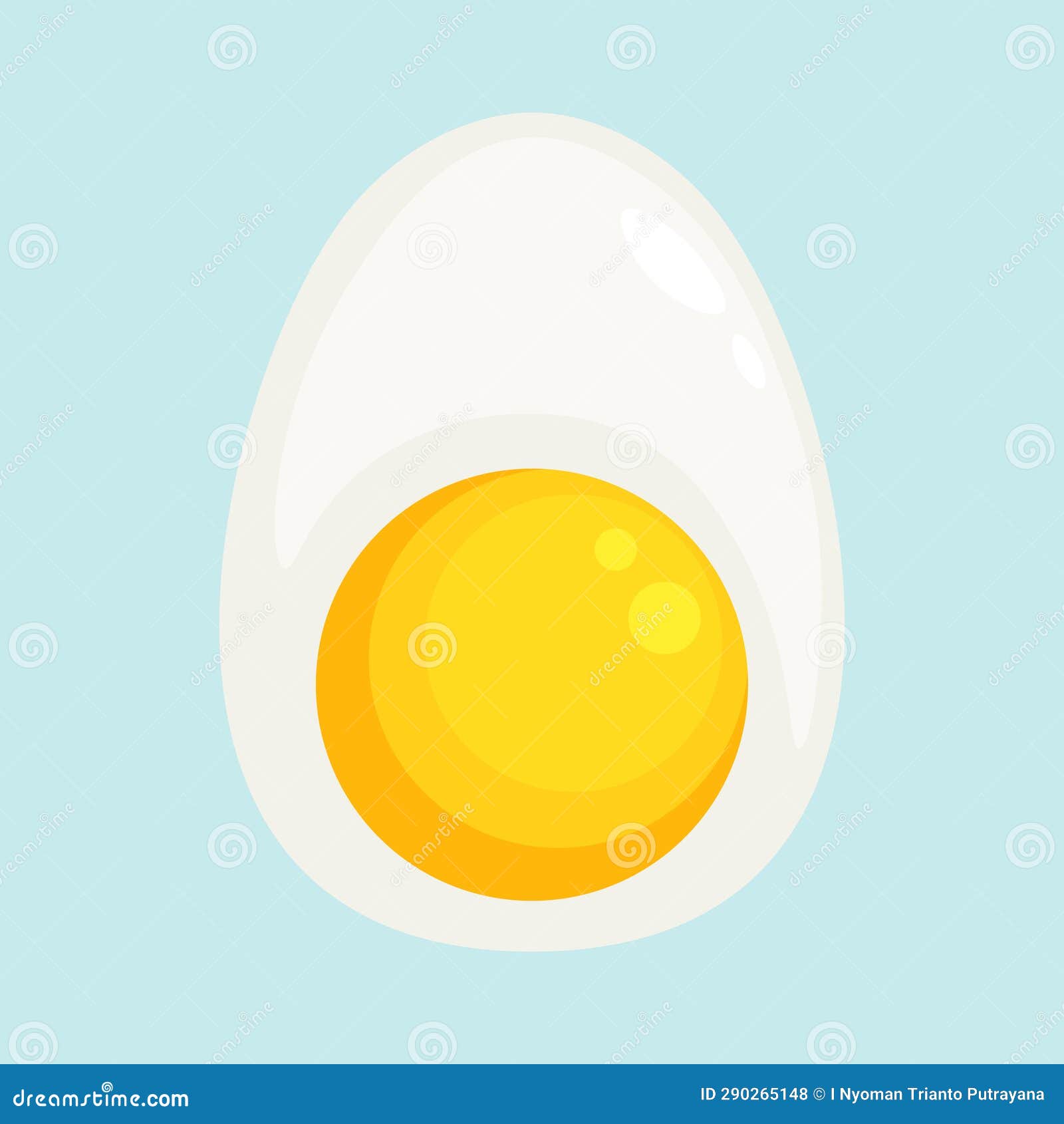 Cartoon Egg with Yellow Yolk. Stock Illustration - Illustration of yolk ...