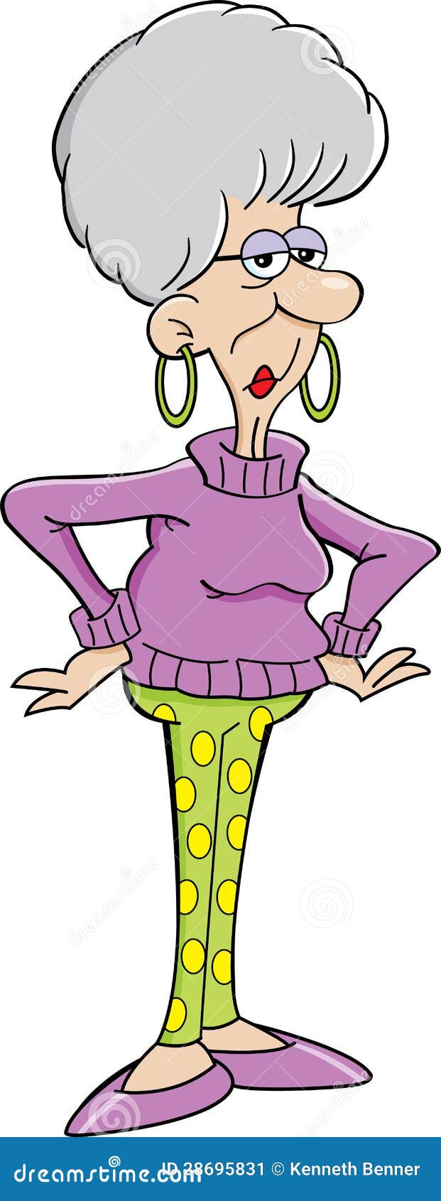 Cartoon elderly lady stock vector. Illustration of elderly - 28695831