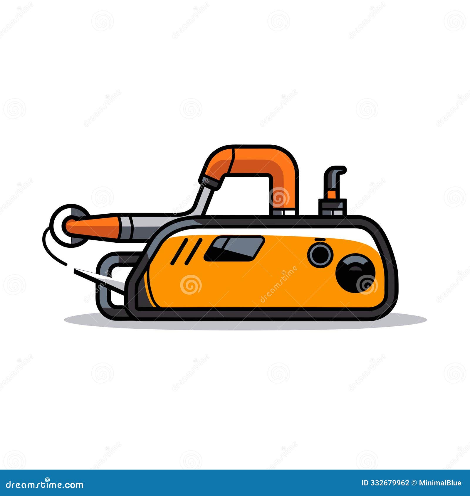 Cartoon Electric Power Tool Icon with Orange and Gray Stock ...