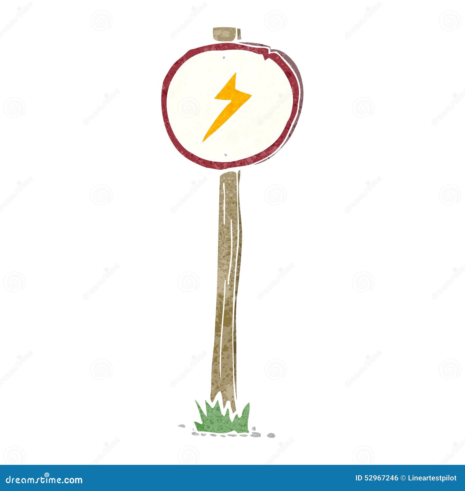 Cartoon Electrical Warning Sign Stock Illustration - Illustration of ...