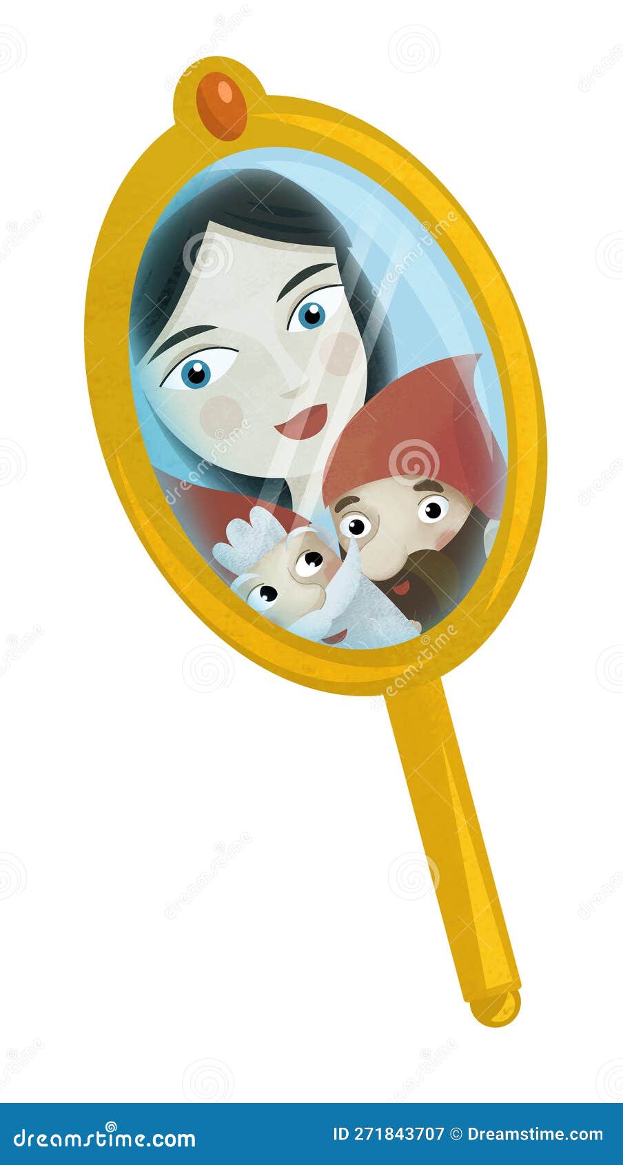 Cartoon Element Mirror on White Background Illustration Stock ...