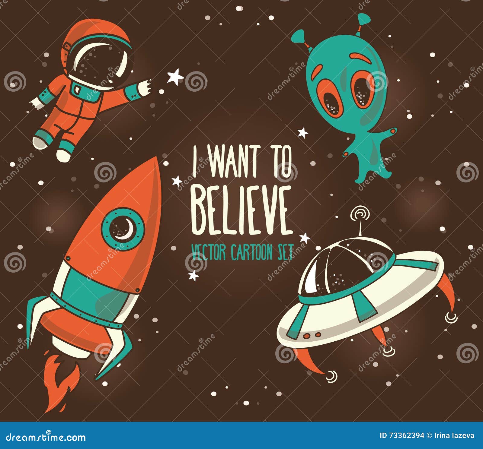 Cartoon Elements for Cosmic Design Stock Vector - Illustration of cute ...