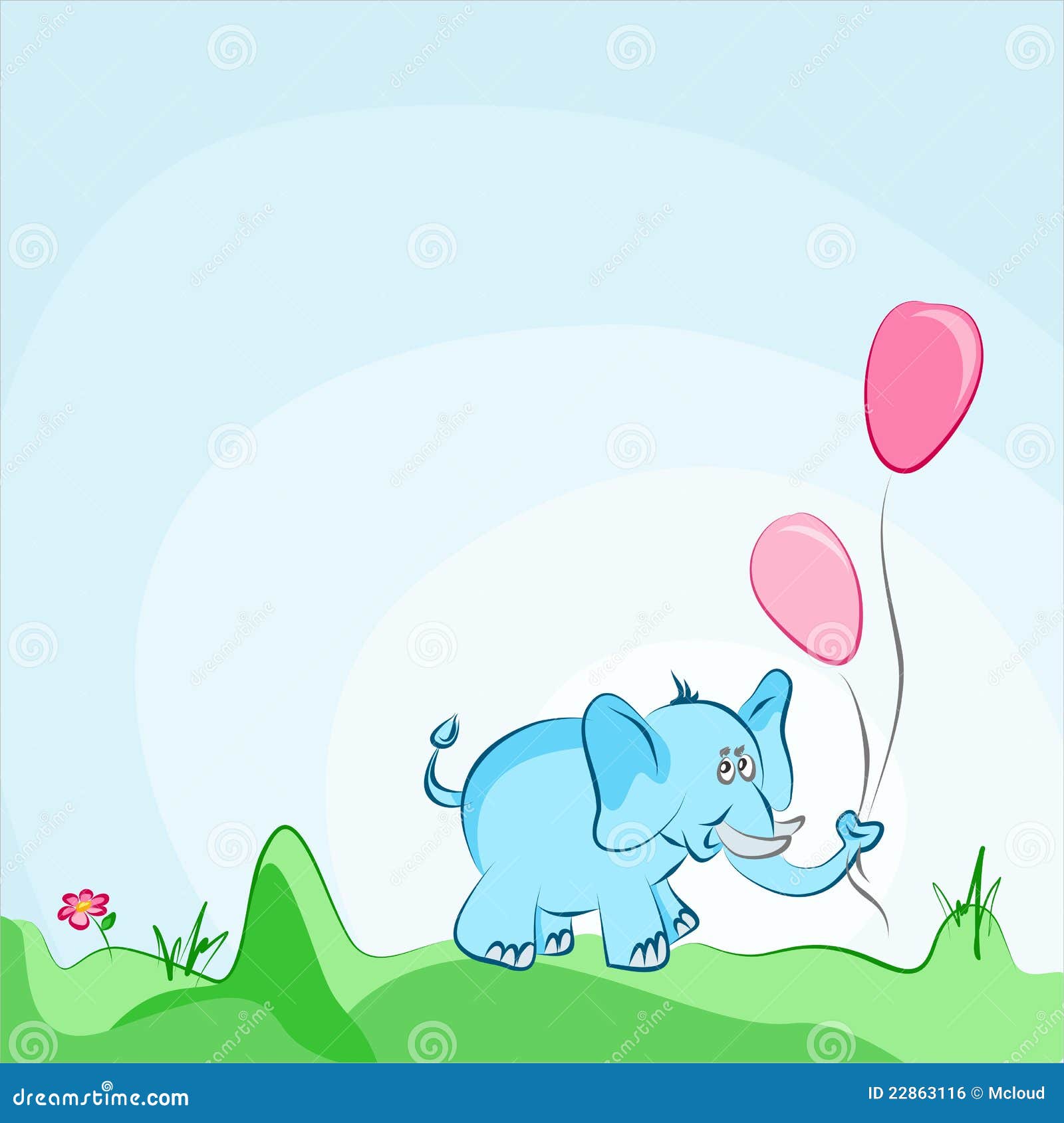 Cartoon elephant card stock vector. Illustration of cute - 22863116