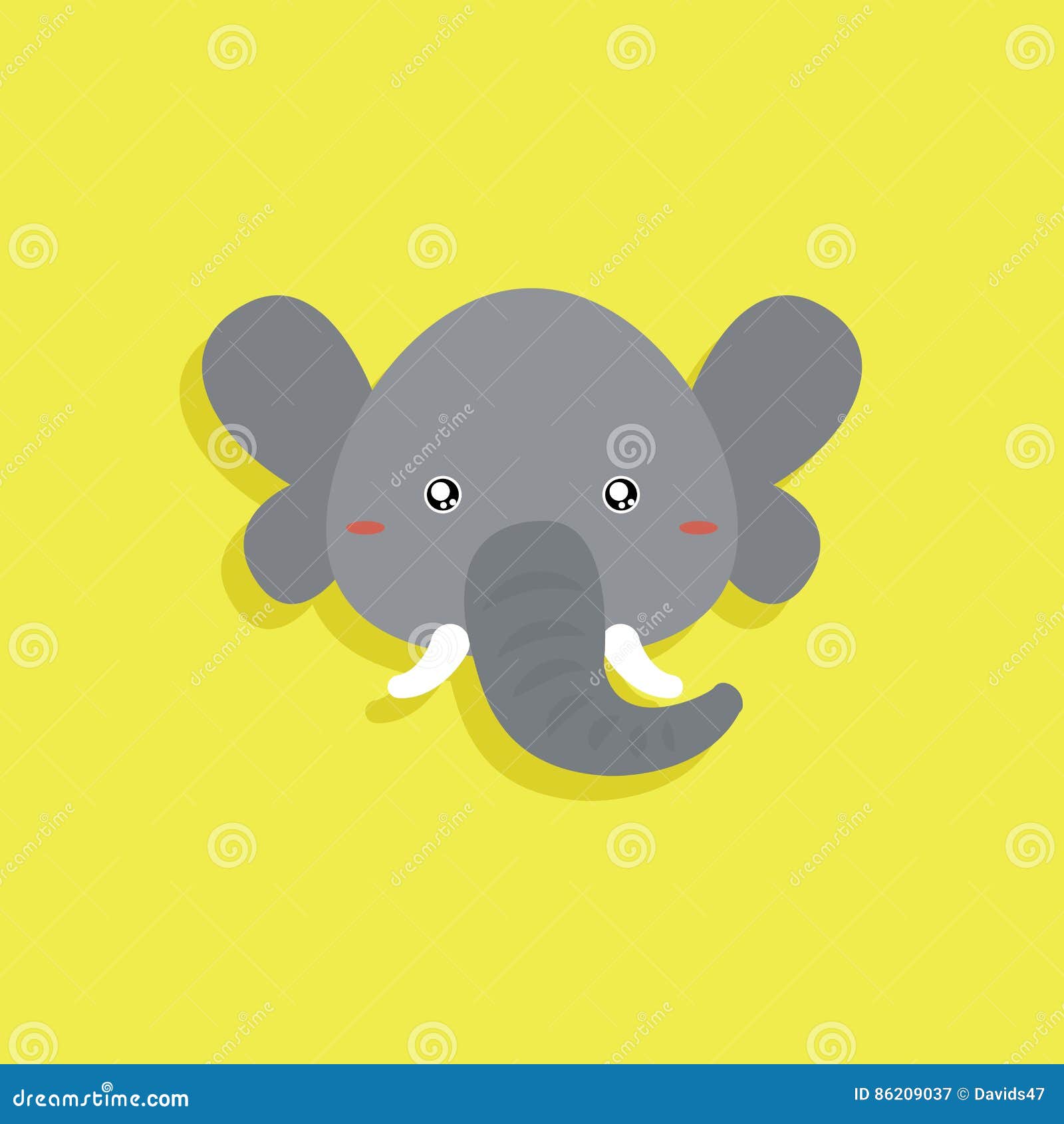 Cartoon Elephant face stock vector. Illustration of background - 86209037