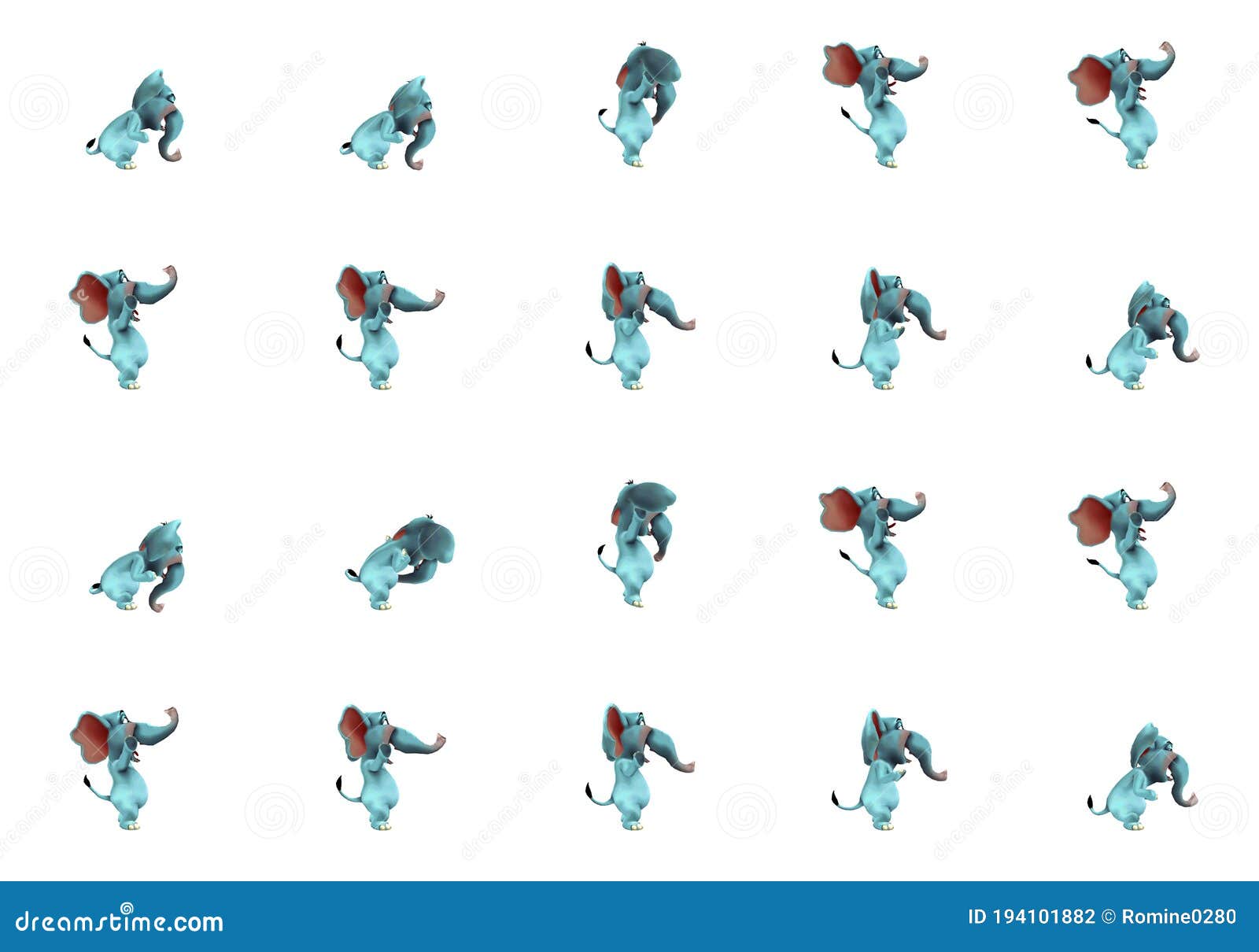 Cartoon Elephant Happy Animation Sprite Sheet Stock Illustration ...