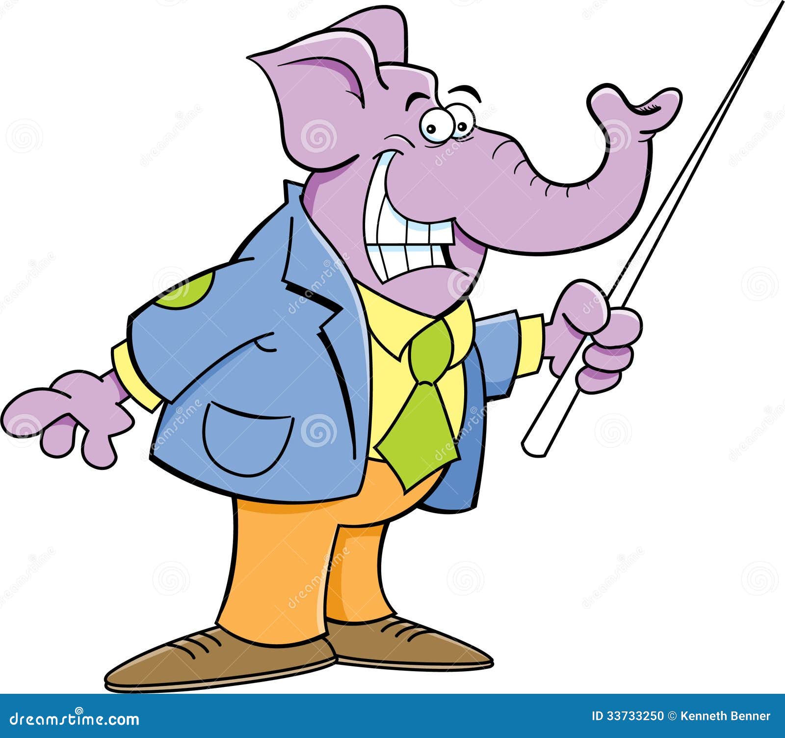 Cartoon Elephant Holding a Pointer Stock Vector - Illustration of clip ...