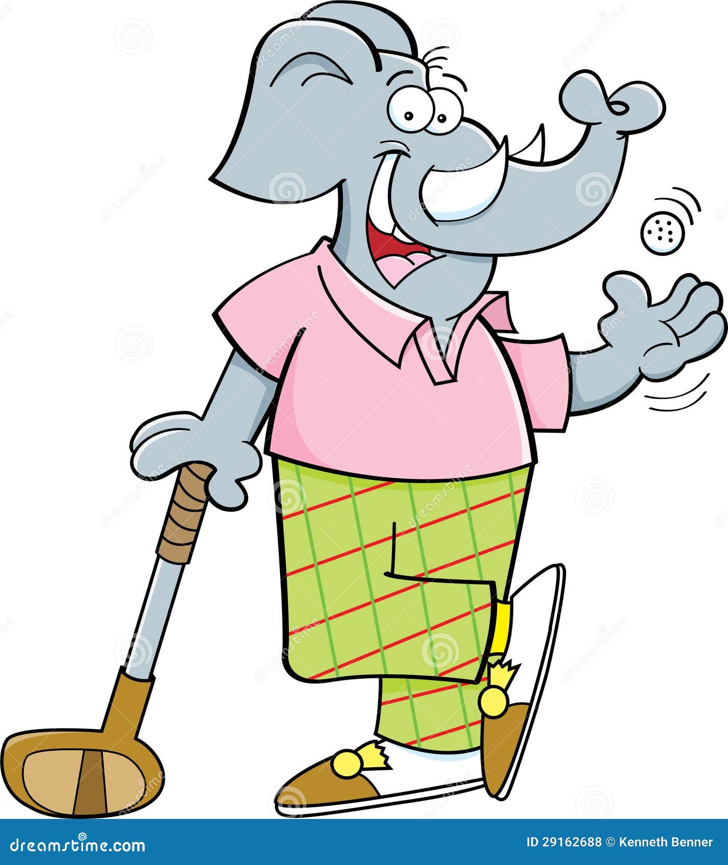 Cartoon Elephant Playing Golf. Stock Vector - Illustration of mascot ...