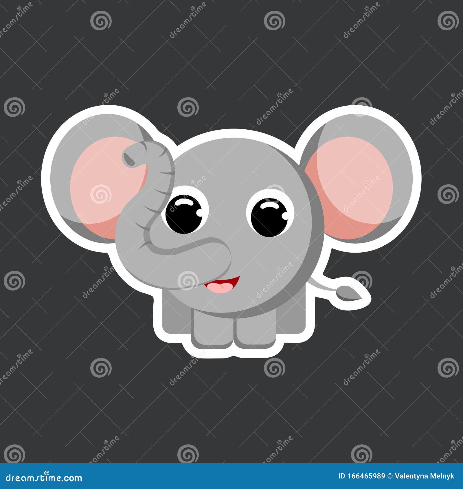 Cartoon Elephant Sticker Vector Illustration Stock Illustration ...