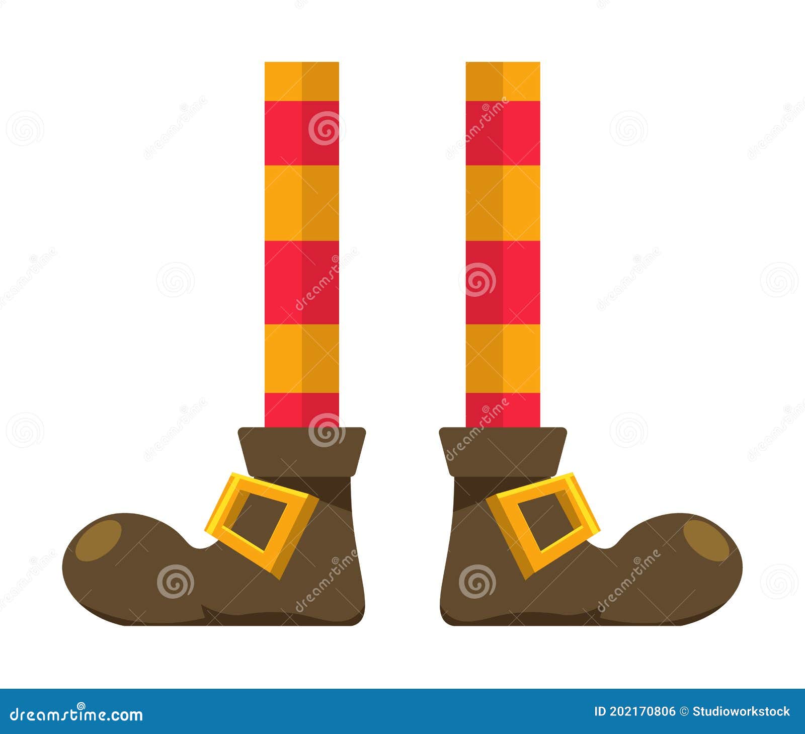 Cartoon Elf Feet Isolated on White Background Stock Vector ...