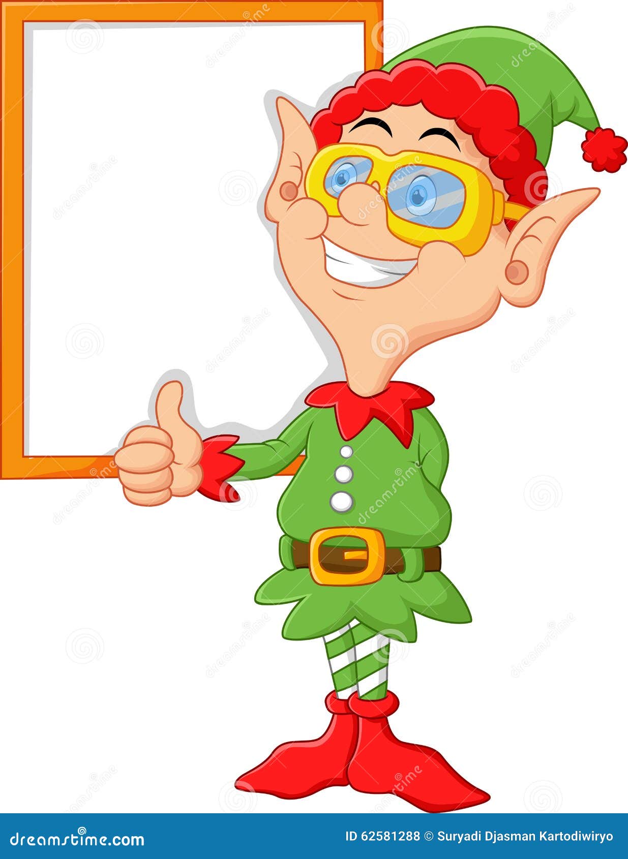 Cartoon Elf Giving a Thumbs Up Stock Vector - Illustration of ...