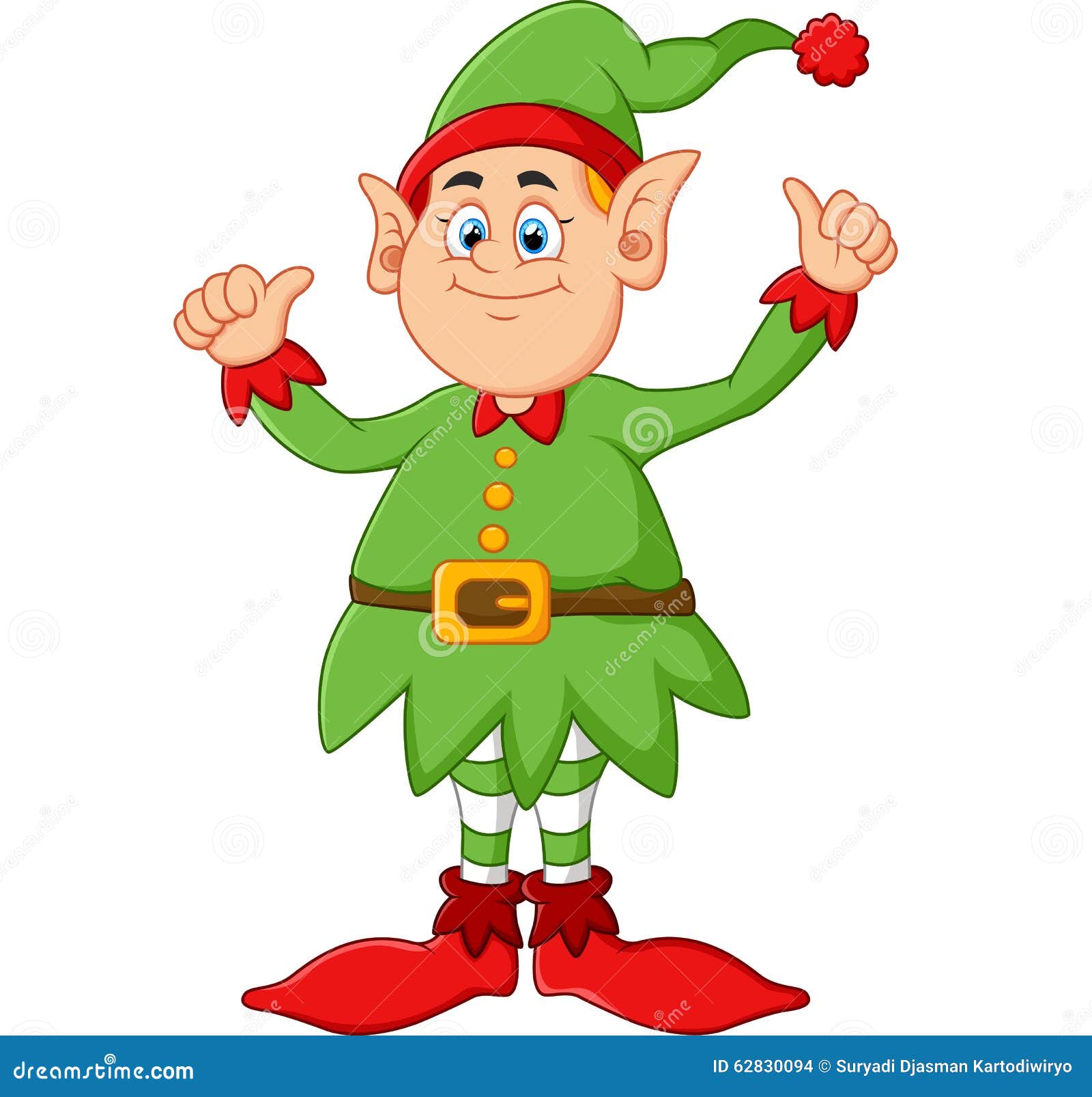 Cartoon Elf Giving Two Thumbs Up Stock Vector - Illustration of ...