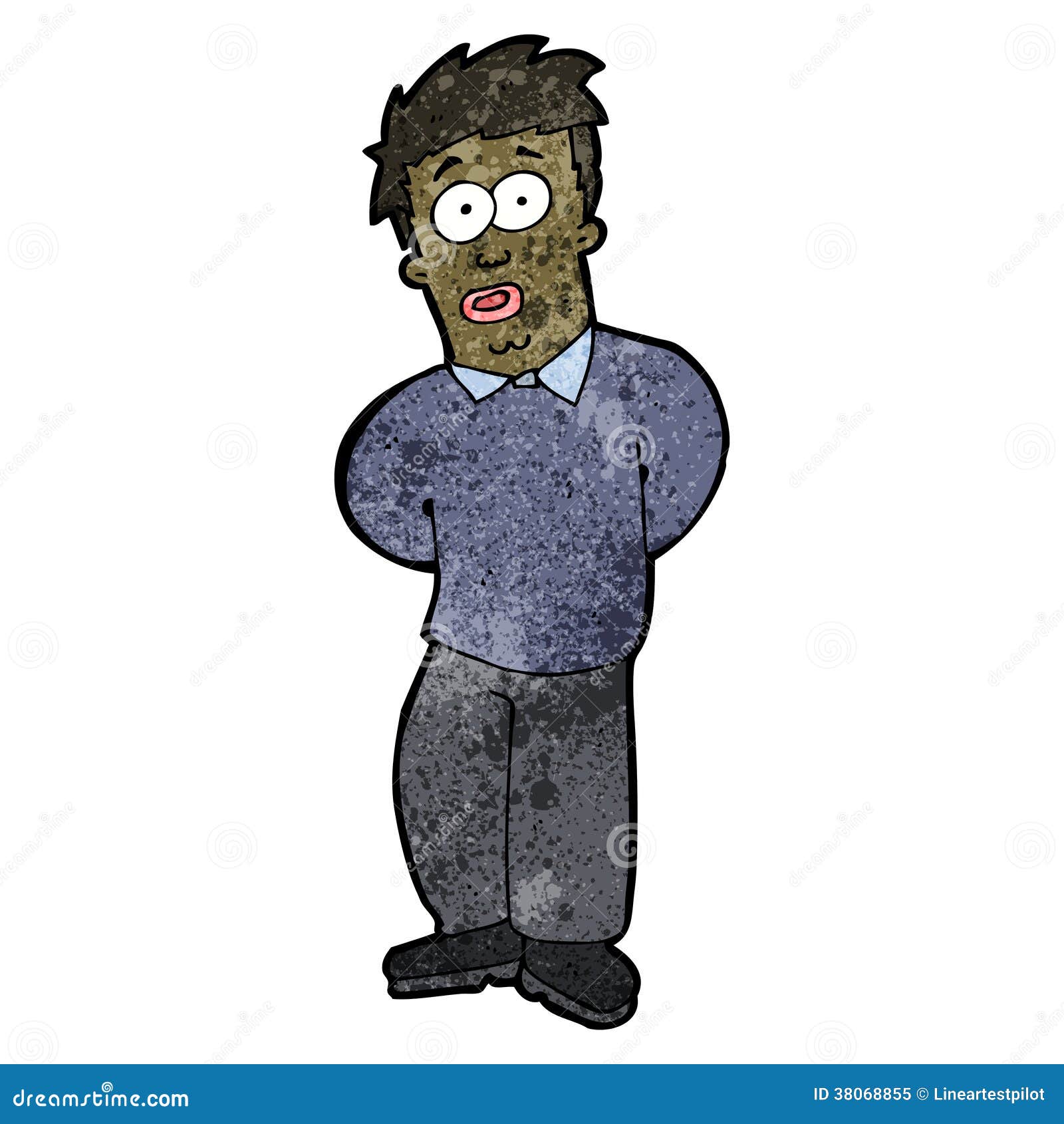 Cartoon embarrassed man stock vector. Illustration of nervous - 38068855