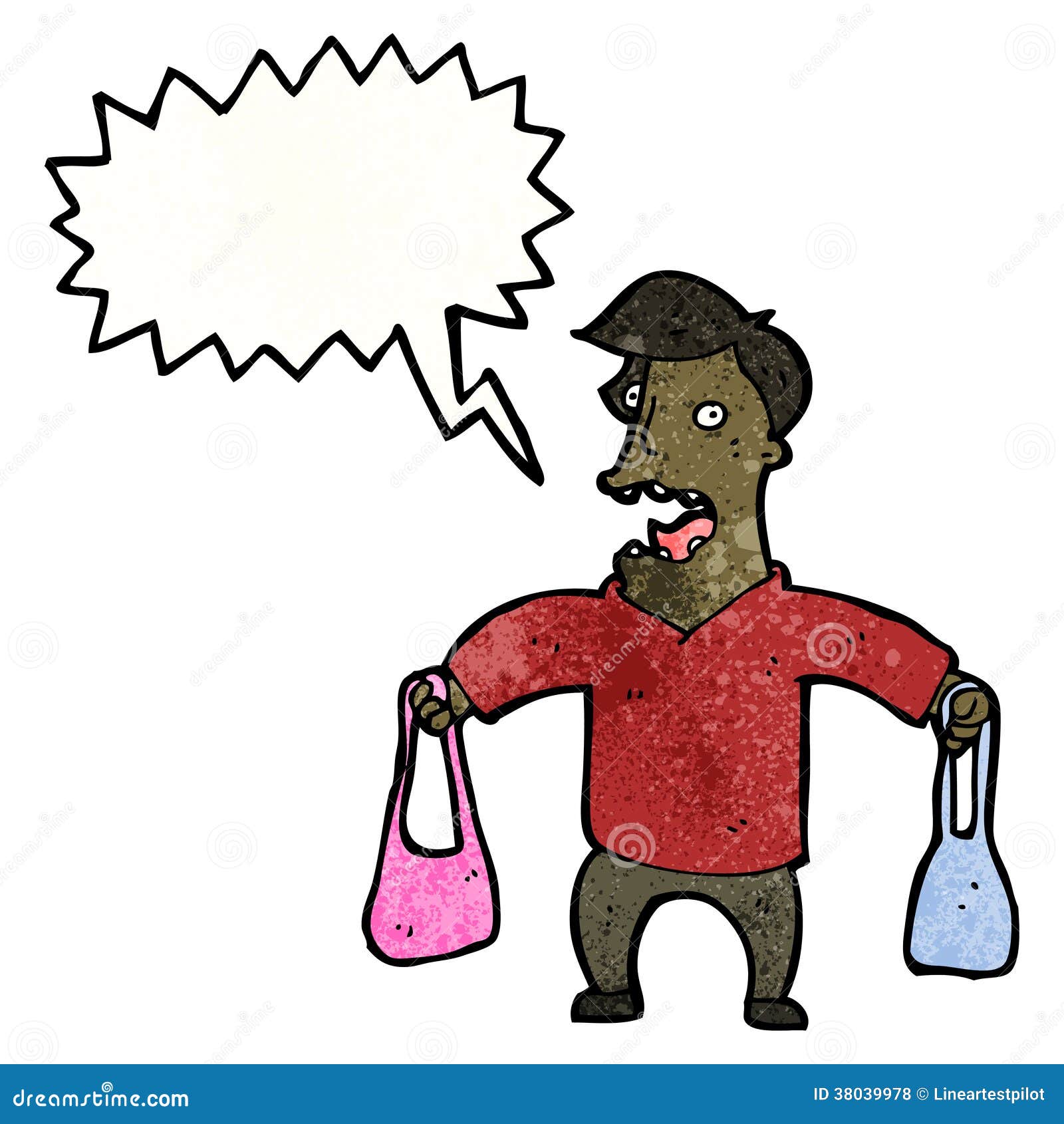 Cartoon Embarrassed Man Holding Purse Stock Vector - Illustration of ...