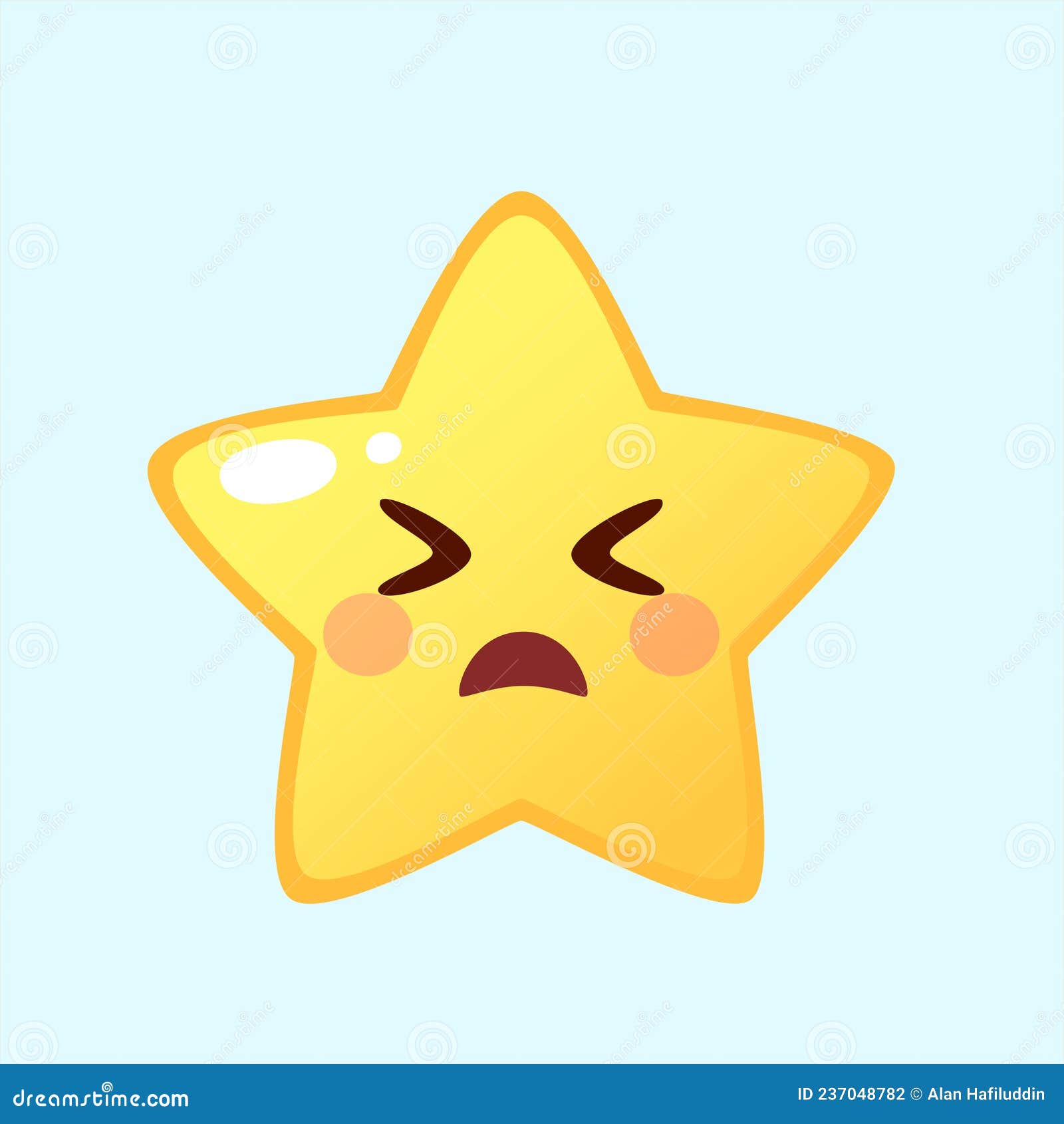 Cartoon Emoticon Cute Star Icon Vector Ilustration Stock Vector ...