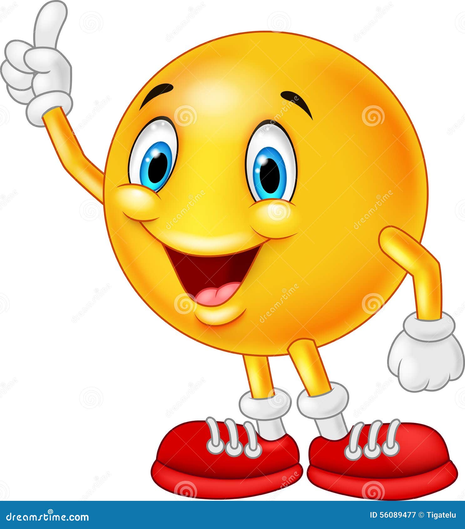 Cartoon emoticon finger stock vector. Illustration of smile - 56089477