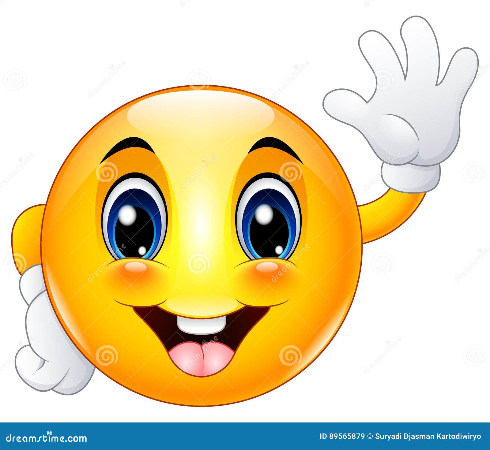 Smiley Emoticon Waving Hand Vector Illustration | CartoonDealer.com ... Smiley Emoticon Waving Hand Vector Illustration | CartoonDealer.com ...